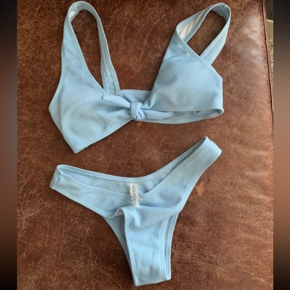 Zara | Swim | Sky Blue Bikini Set | Poshmark
